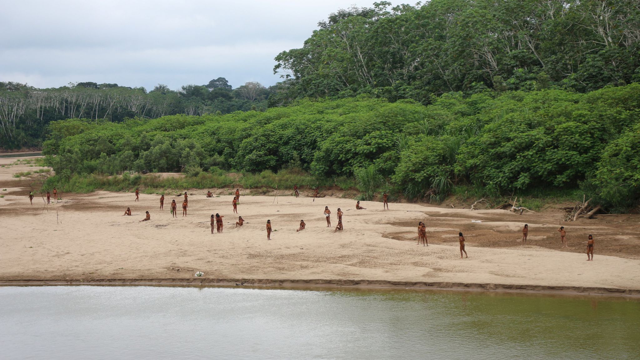 Rare video of uncontacted tribe shows members emerging from Amazon ...