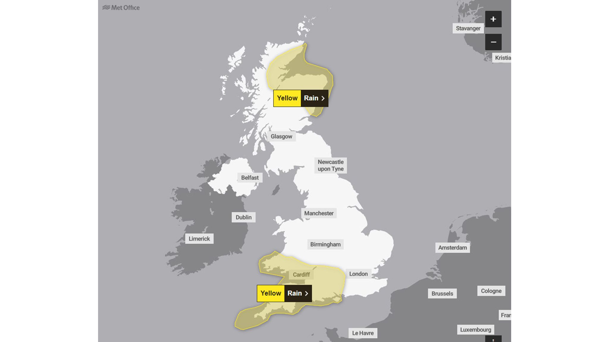 UK weather: Heavy downpours set to batter parts of country as yellow ...