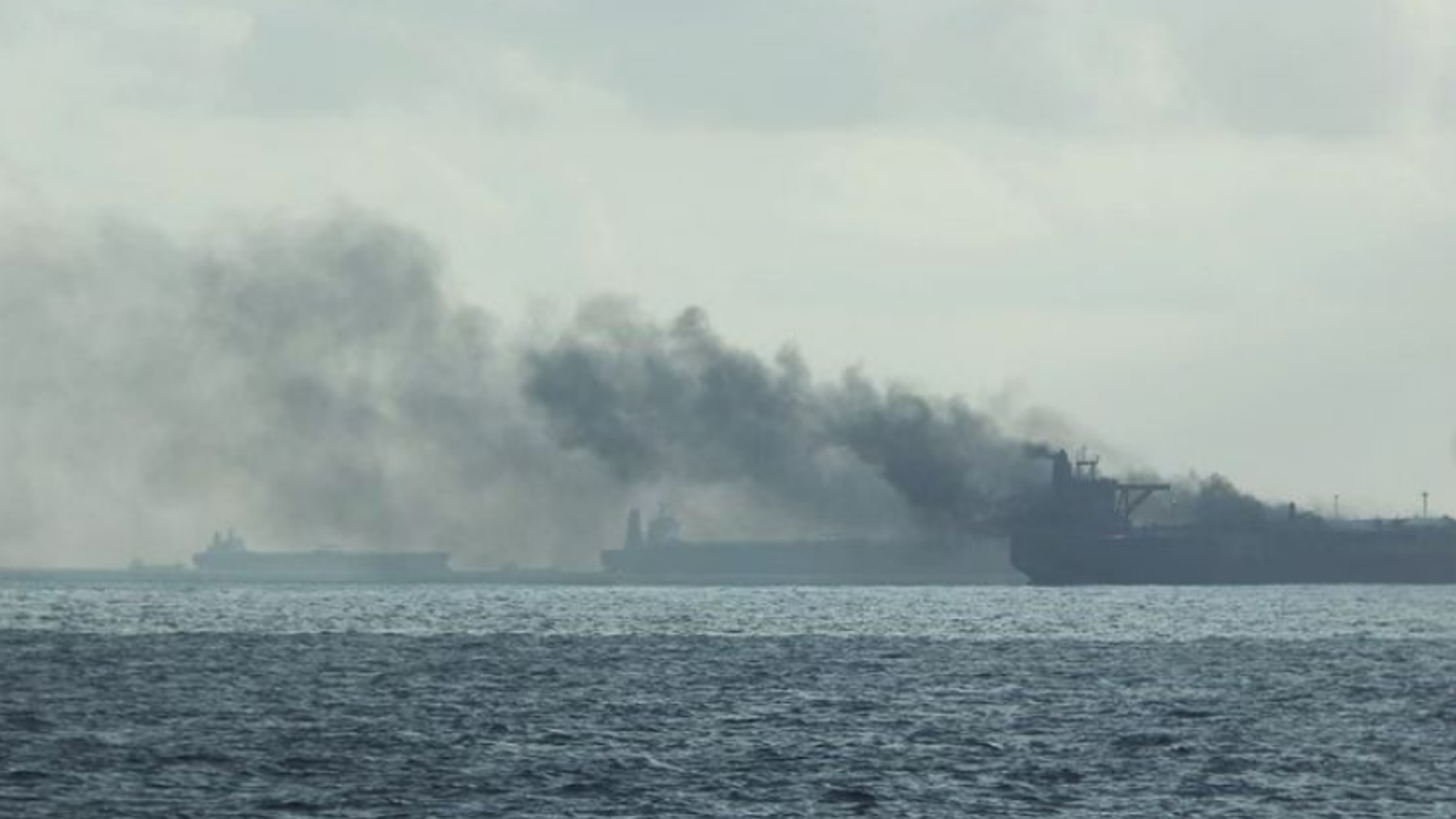 Two large oil tankers collide and catch fire near Singapore | World ...