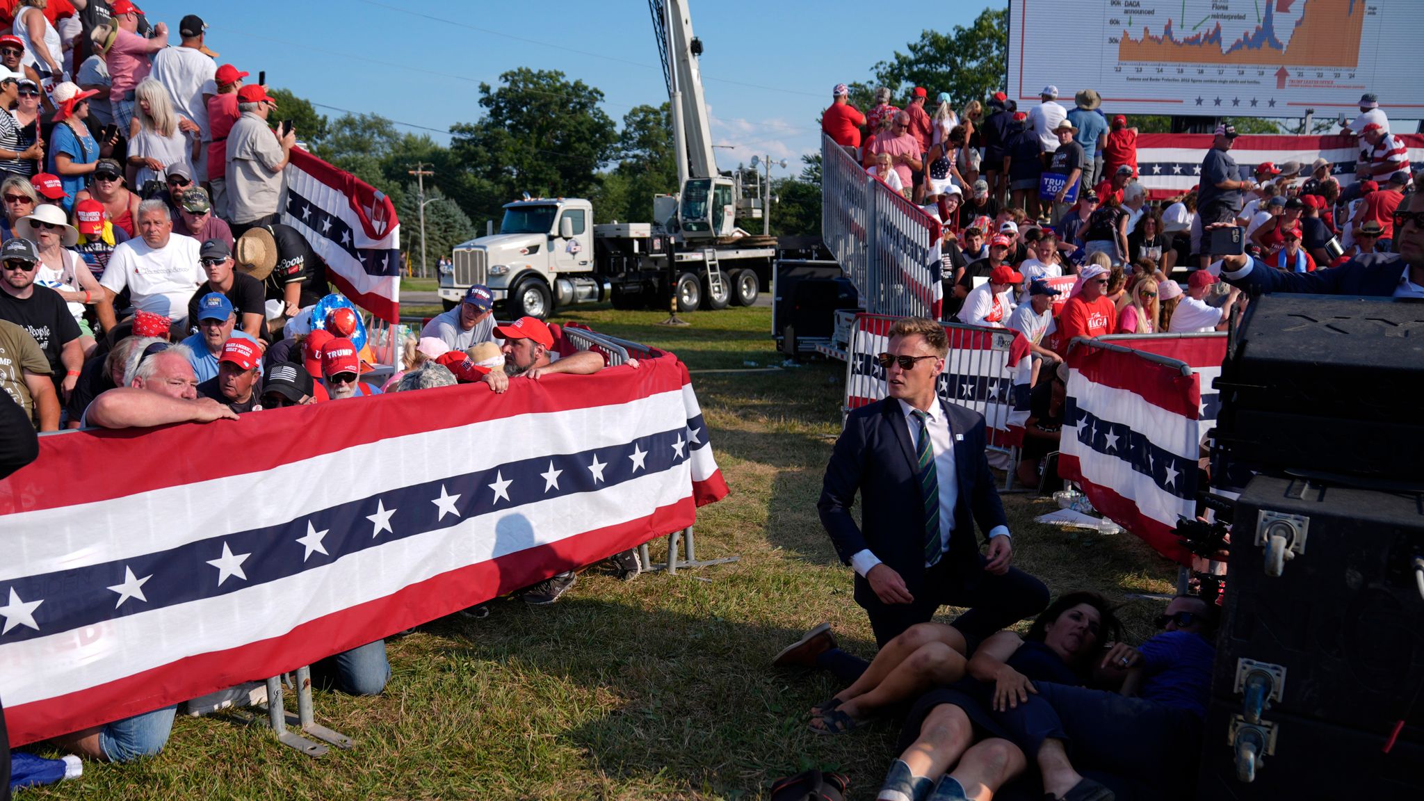 In pictures: Gunman fires multiple shots at Trump rally | US News | Sky ...