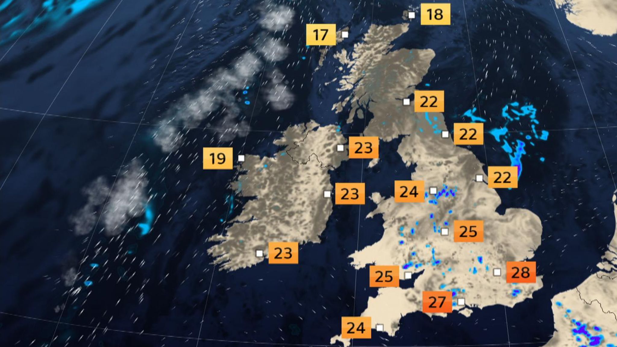 Thunderstorms and lightning bring risk of flooding to parts of England ...