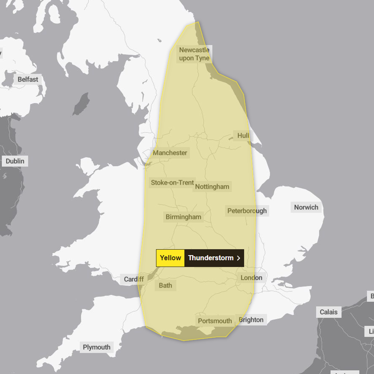 UK weather: Thunderstorm alert issued across country as Met Office ...