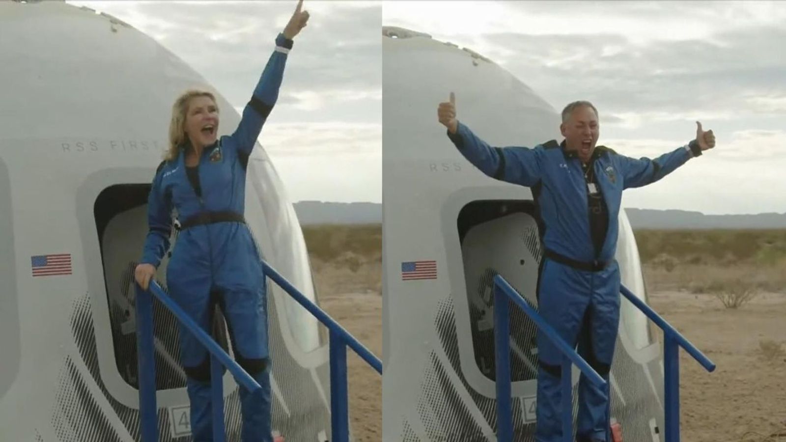 Astronauts celebrate successful rocket launch of Blue Origin's New Shepherd in Texas | News UK ...
