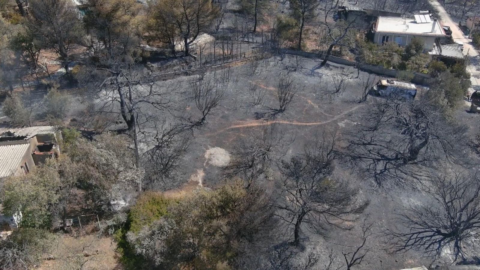 Greece: Wildfire damage captured by drone as fatal fires spread in ...