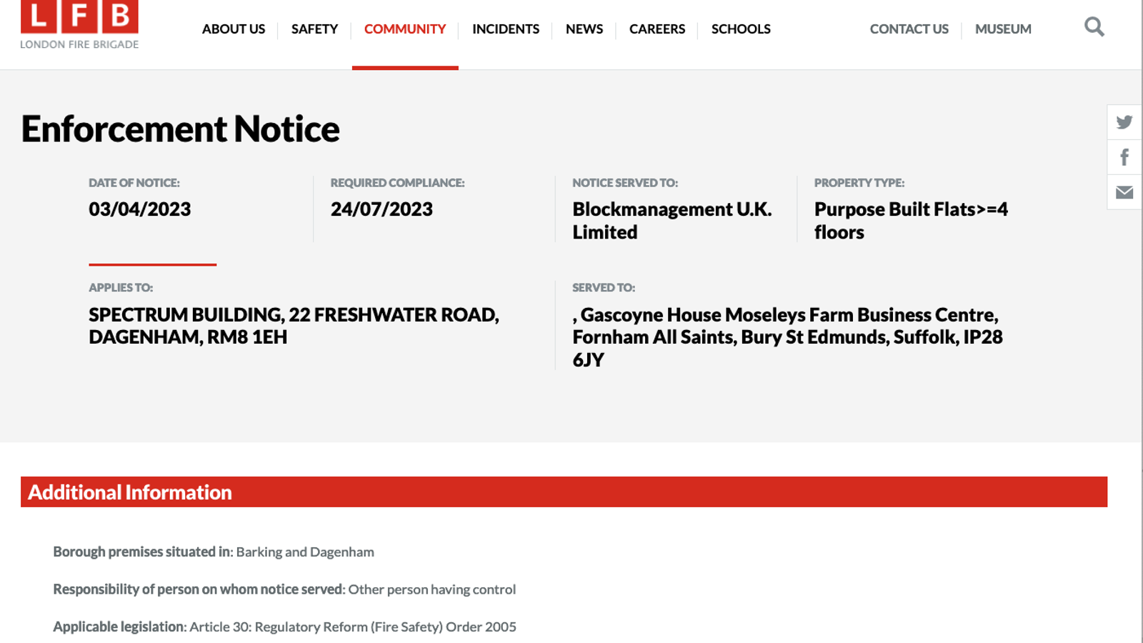 Dagenham fire: Tower block that went up in flames was in the middle of ...