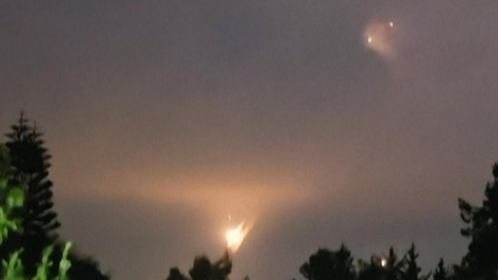 Interceptions and rocket fire seen above northern Israel after a ...