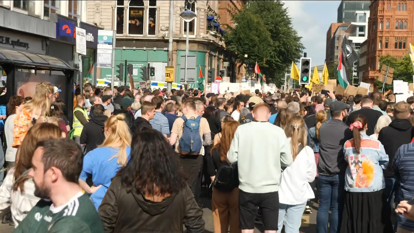 Protest and counter-protest take place in Belfast amid 'significant ...