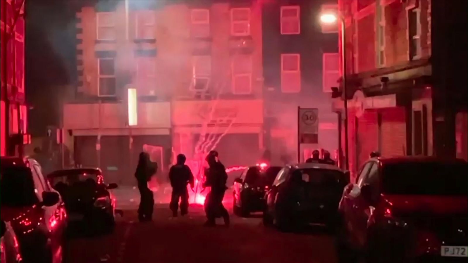 Riot police deployed as fireworks used in Liverpool protests | UK News ...