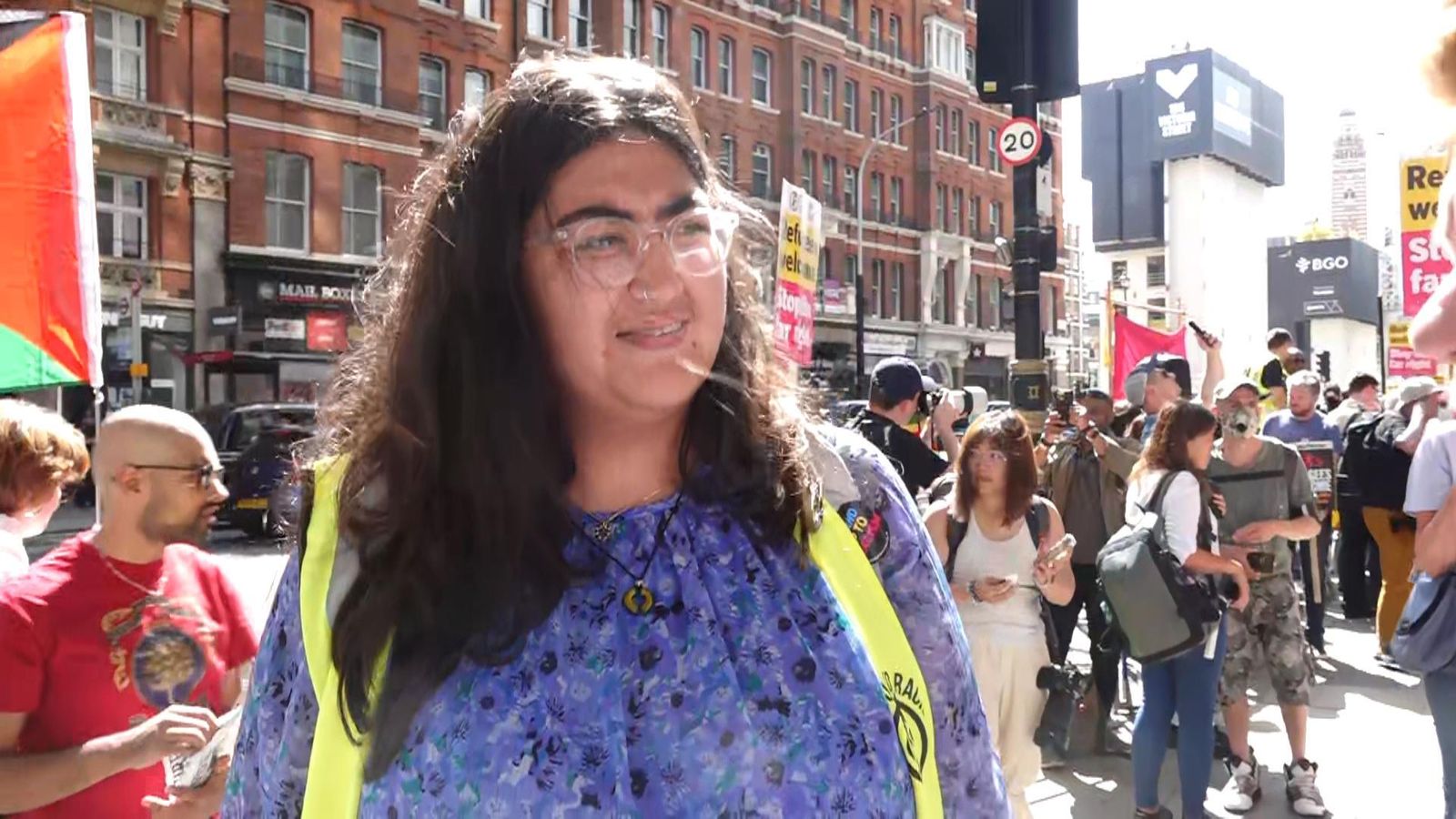 Unity rally protesters gather outside Reform UK's London headquarters ...