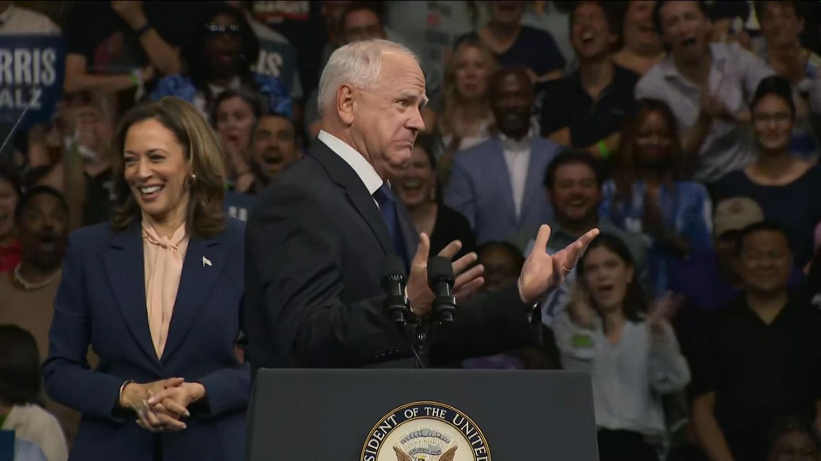 Kamala Harris VP nominee makes dig at JD Vance at Philadelphia rally ...