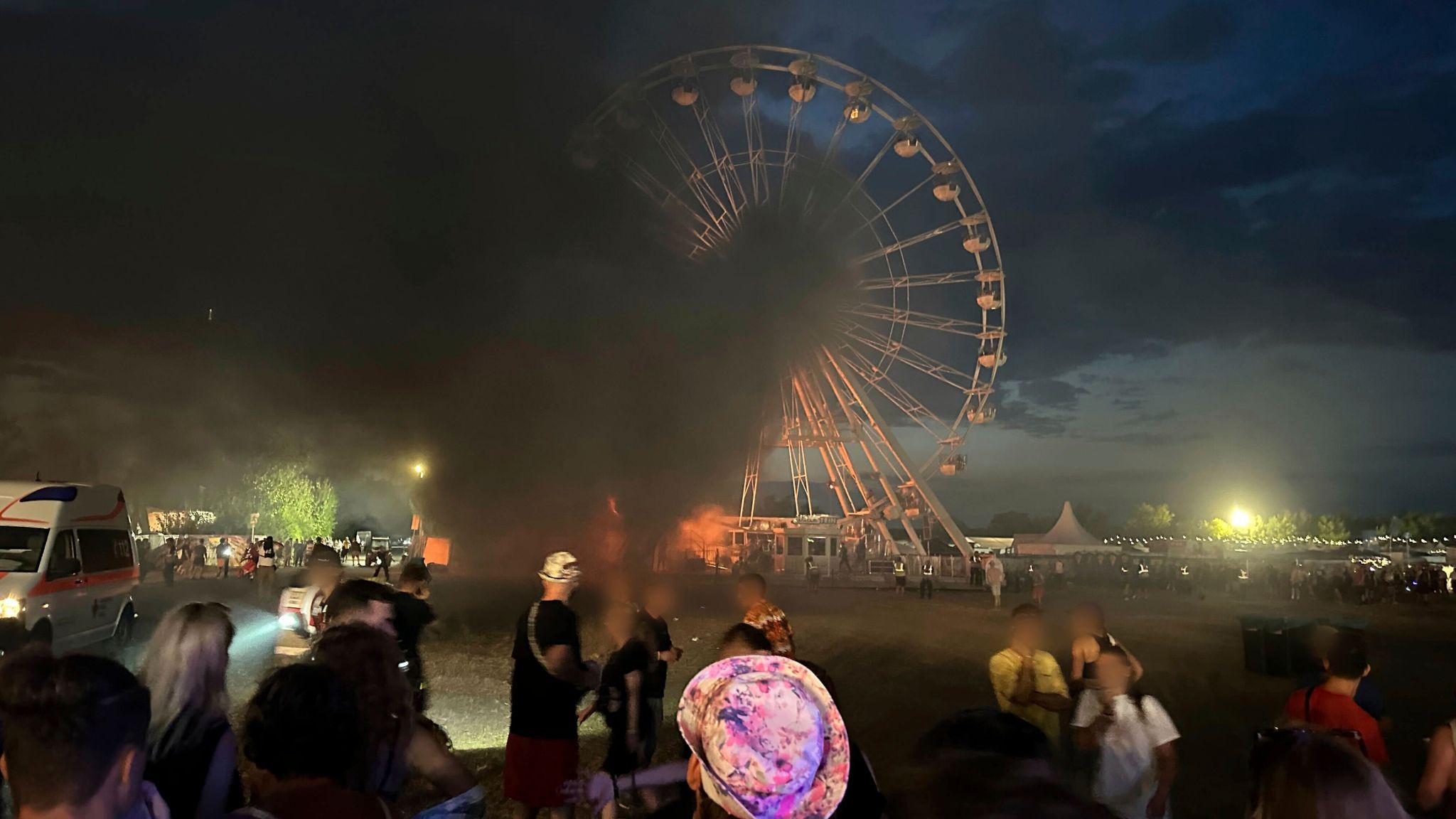 Ferris wheel catches fire at music festival in Germany - around 30 ...