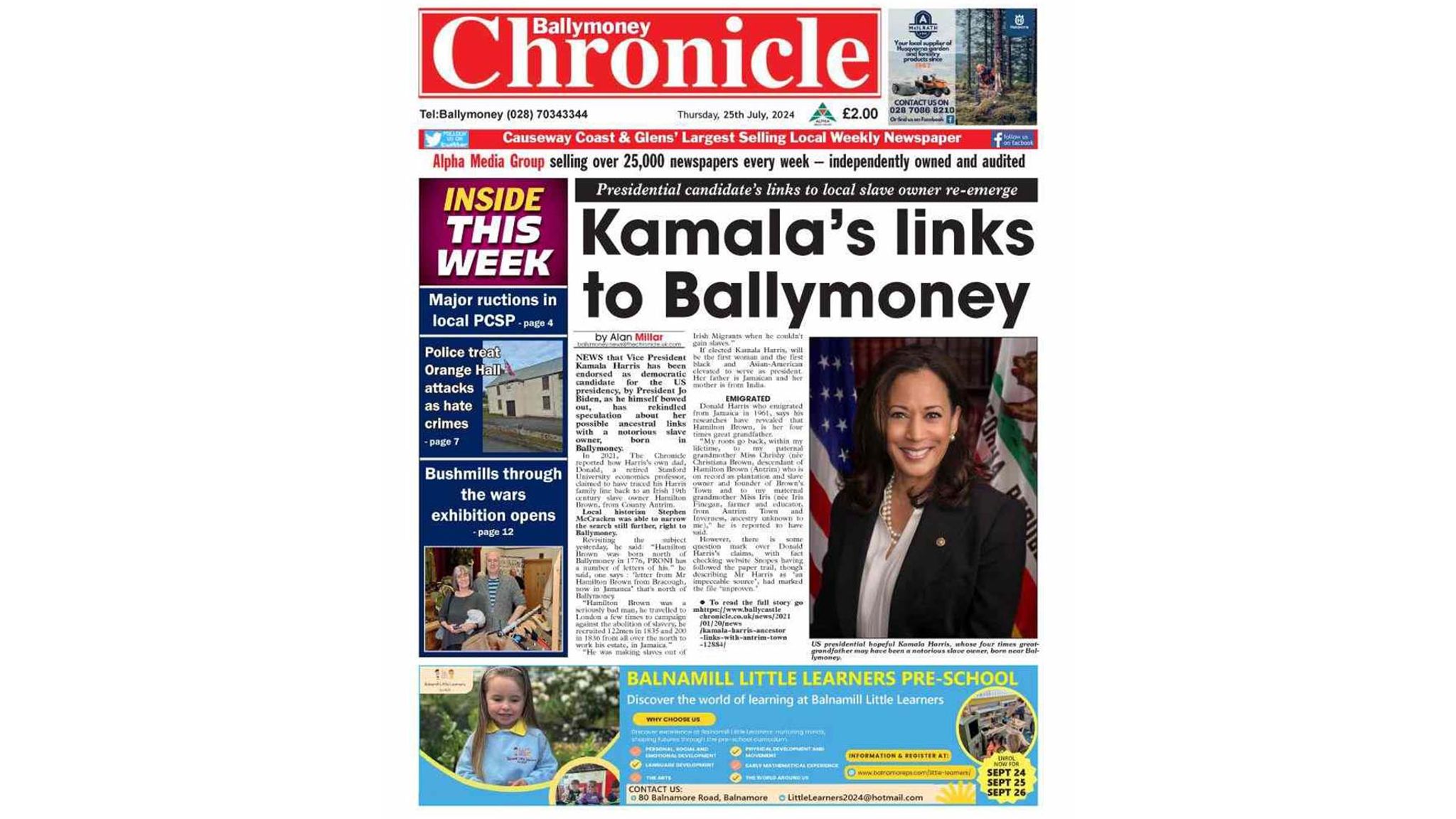 The curious tale of Kamala Harris and the Irish slave owner | UK News ...