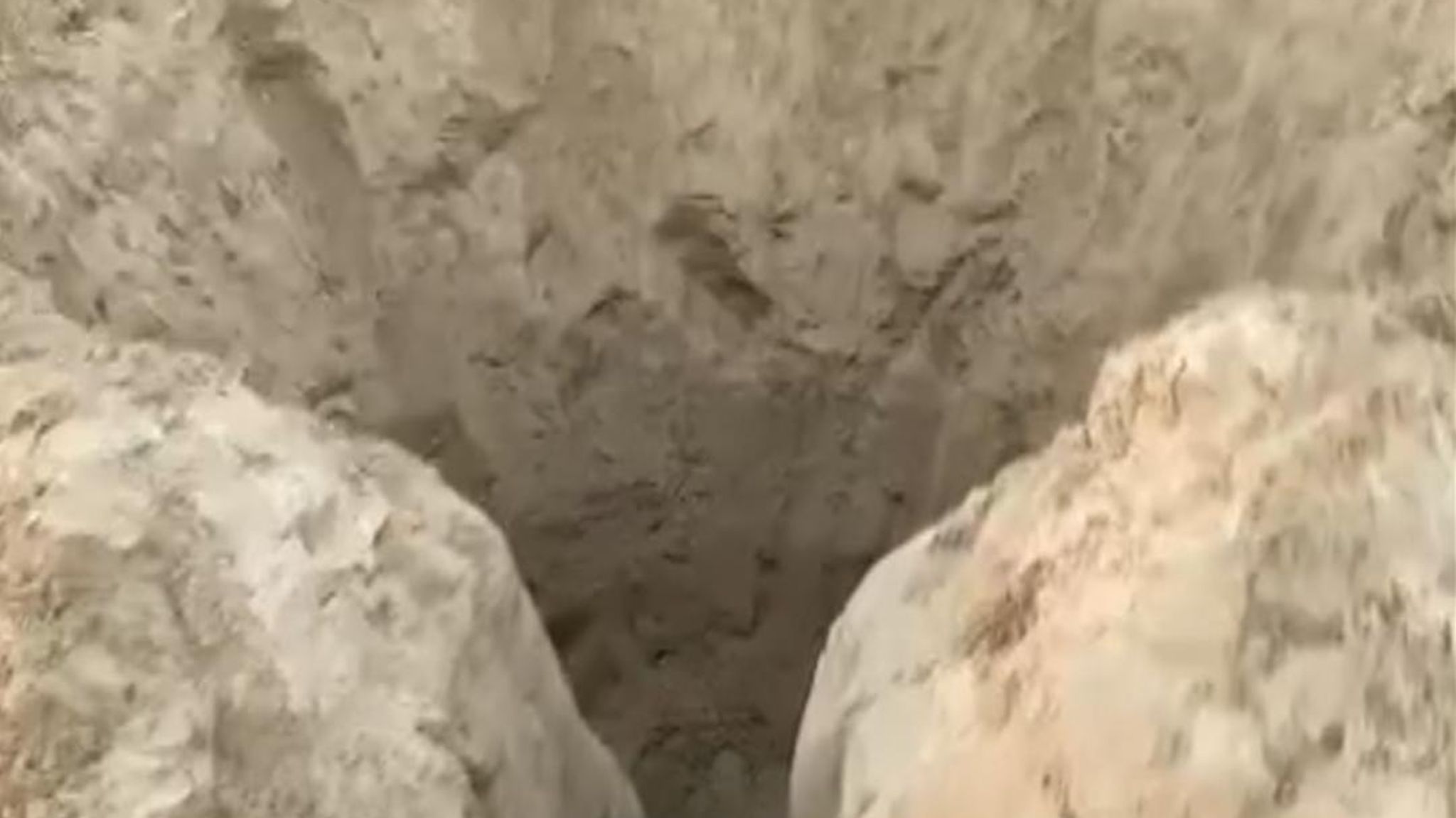 Digging A Hole At Beach