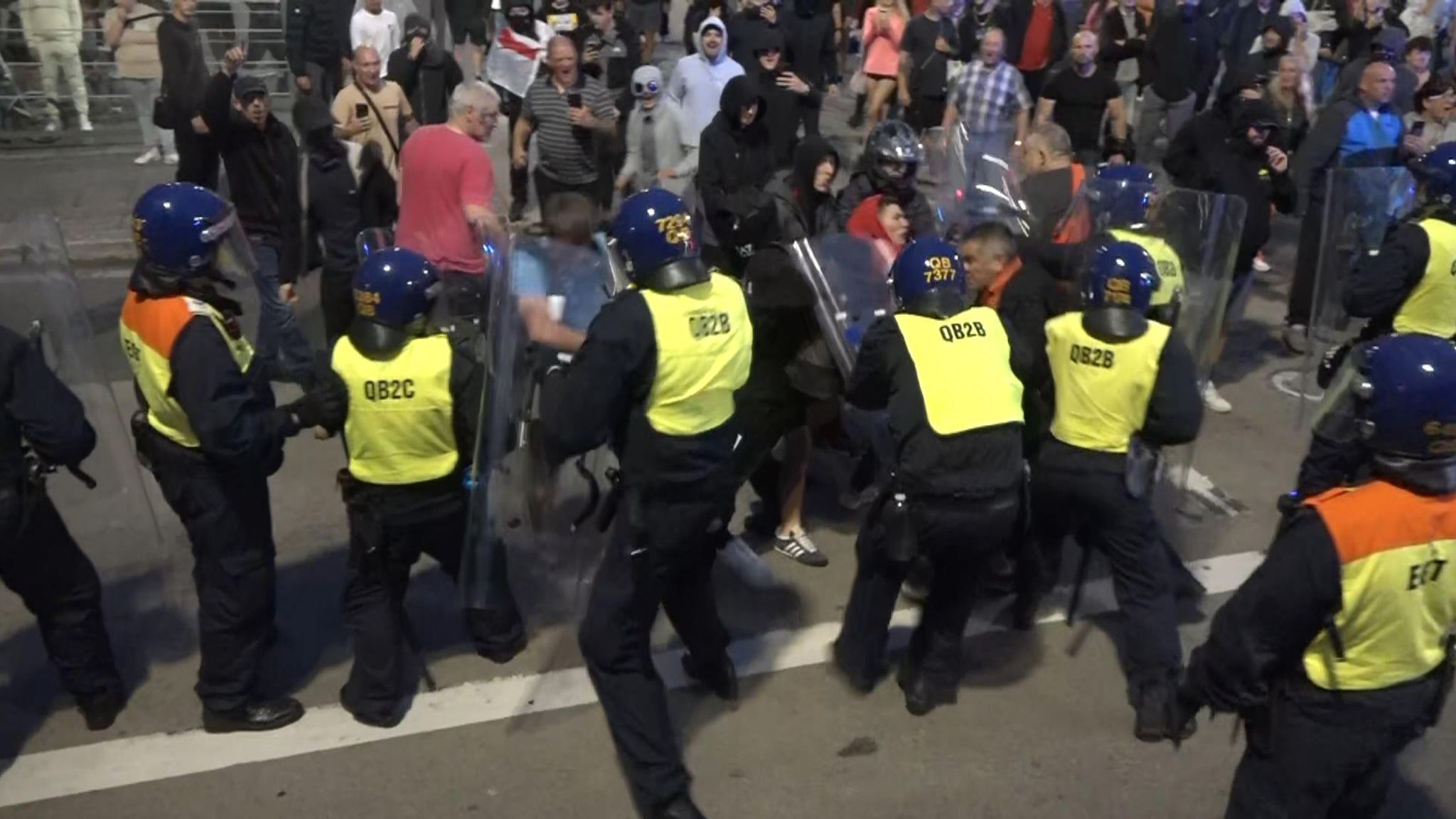 'Sustained violence' against officers in Plymouth as protesters throw ...