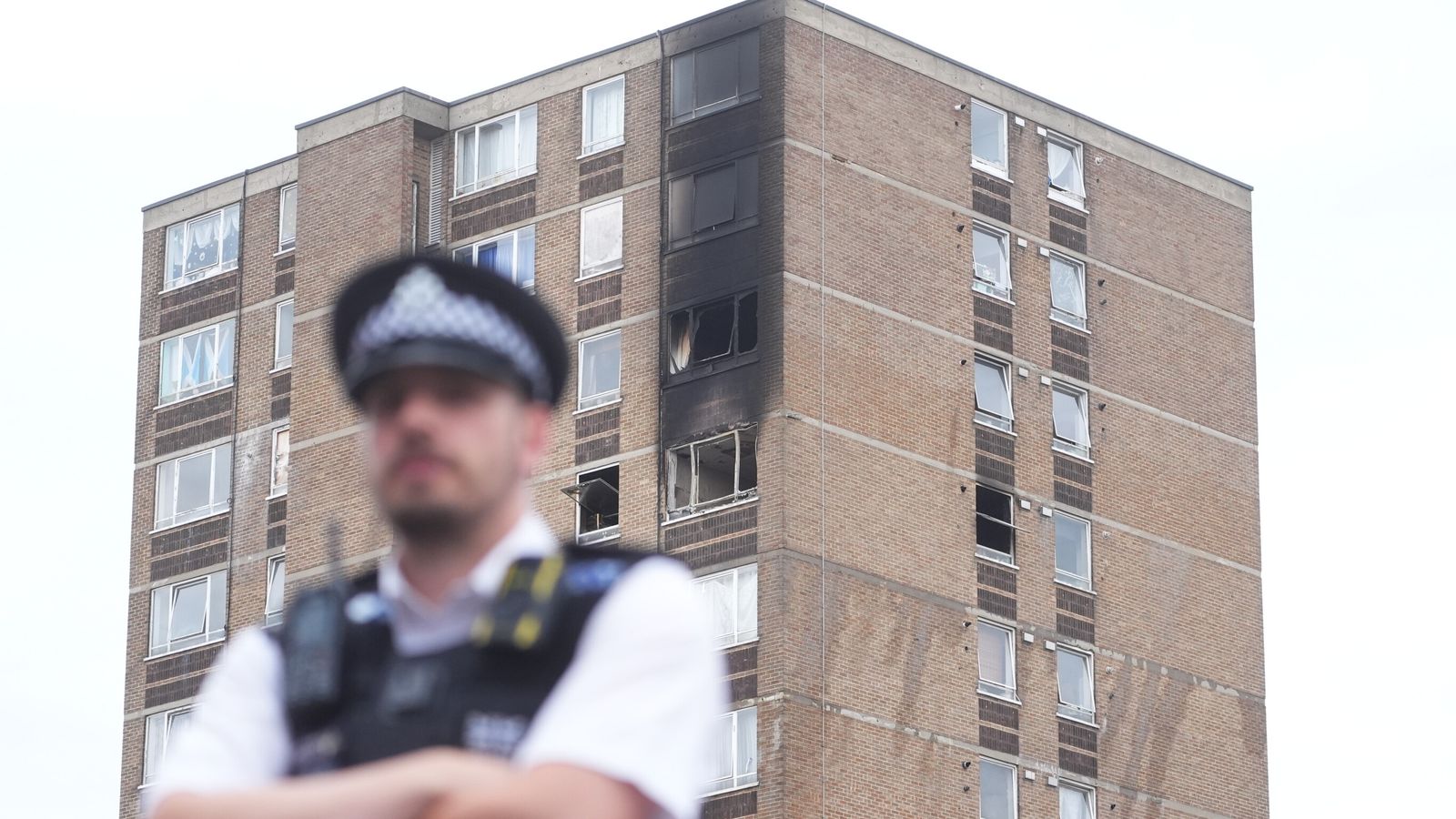 70 firefighters bring blaze at high-rise block of flats in London under ...