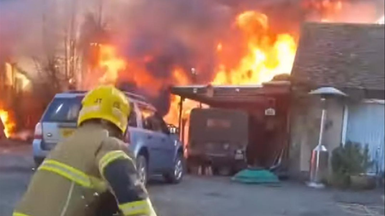 Large barn fire breaks out near Welsh border | UK News | Sky News