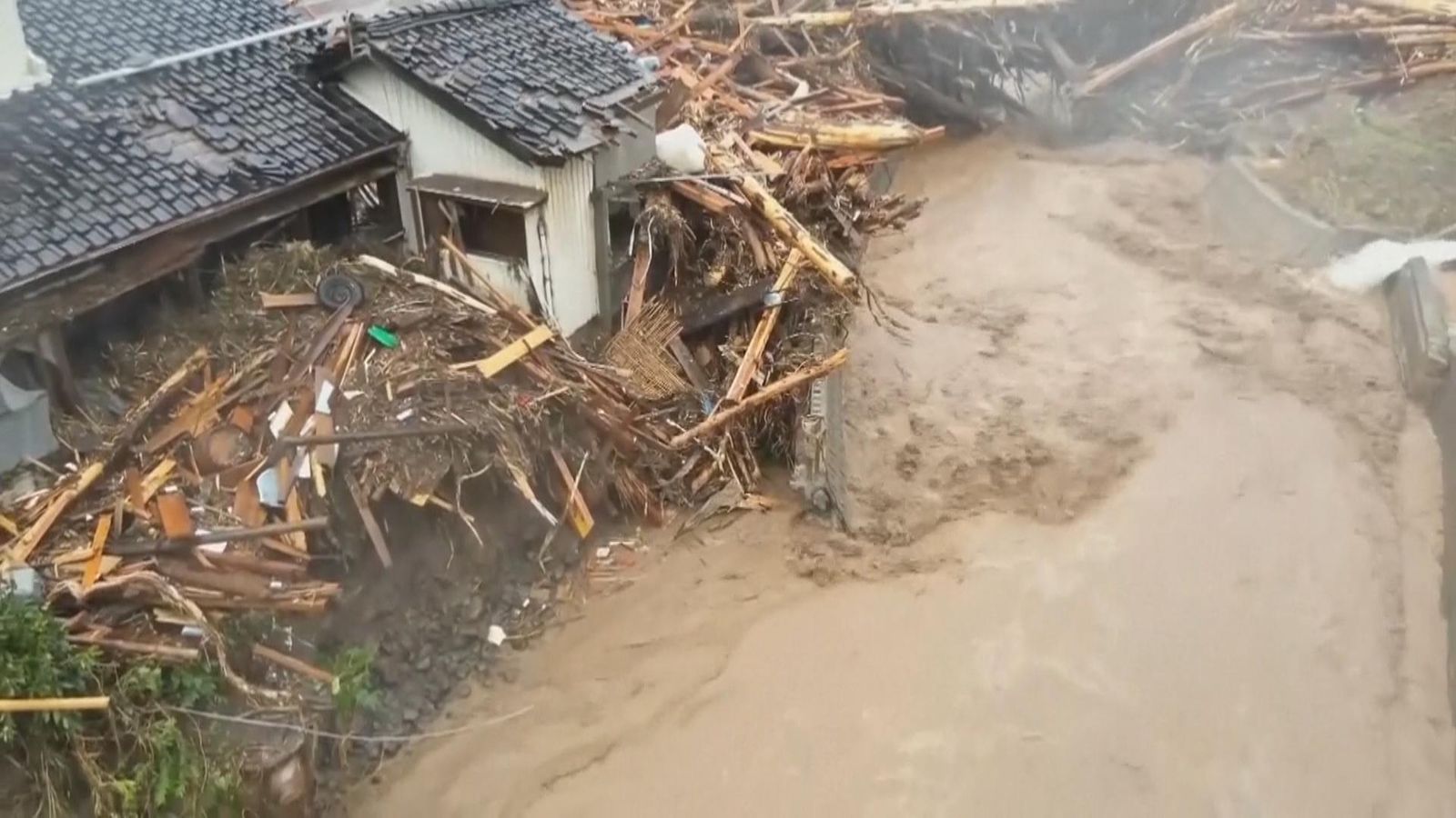 Japan floods: At least one dead after severe flooding and landslides | News UK Video News | Sky News
