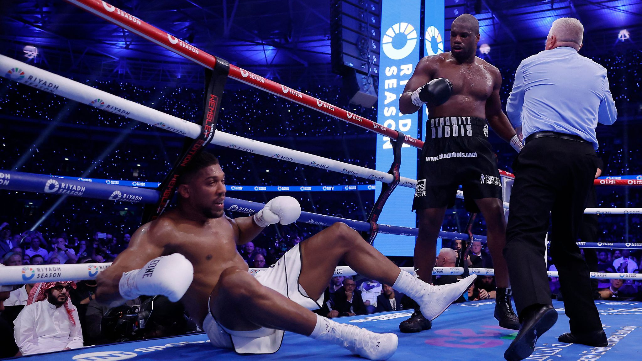 Anthony Joshua defeated by Daniel Dubois in IBF world heavyweight title fight at Wembley Stadium ...