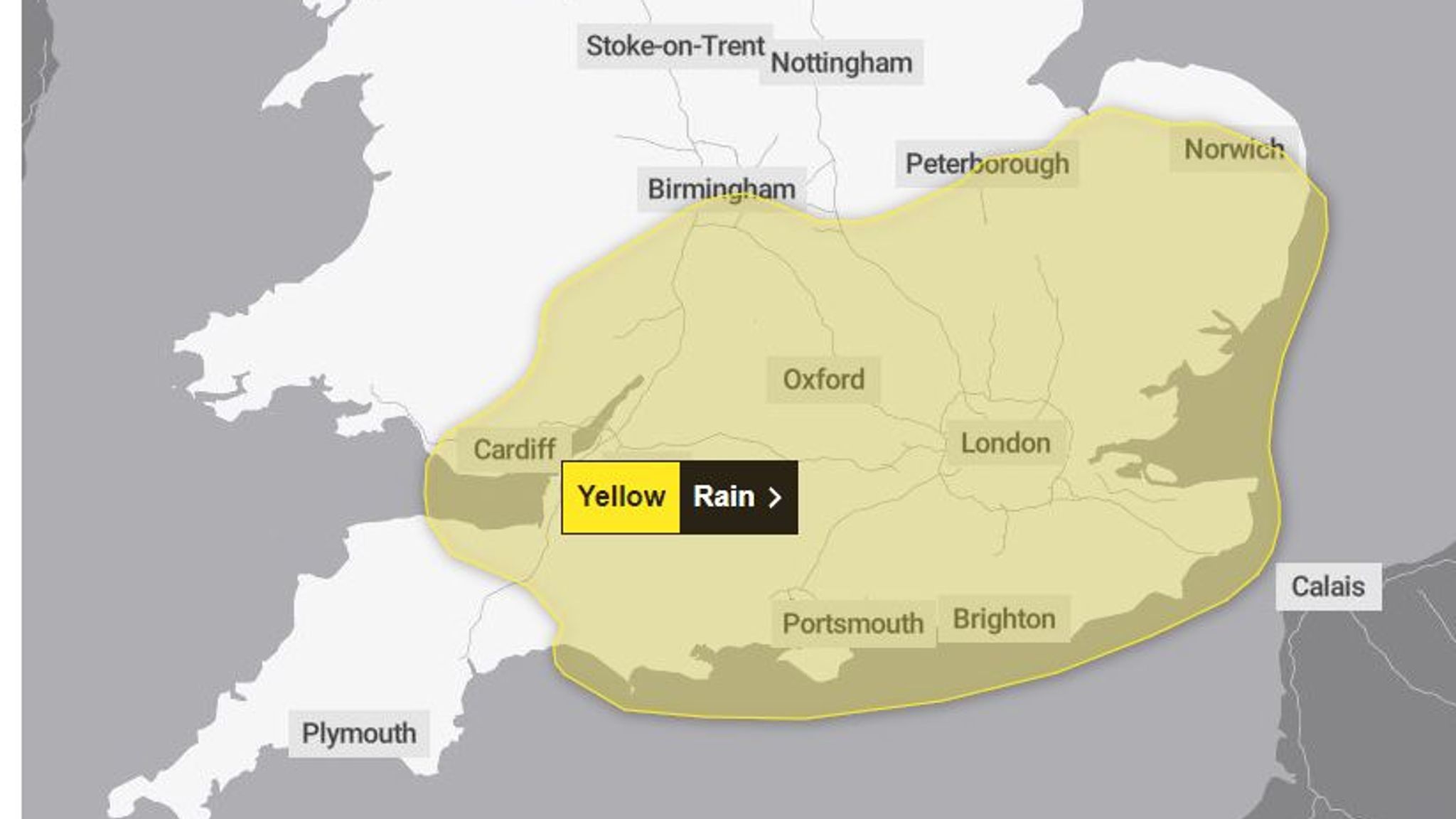 Fresh yellow weather warning issued for heavy rain for large part of UK ...
