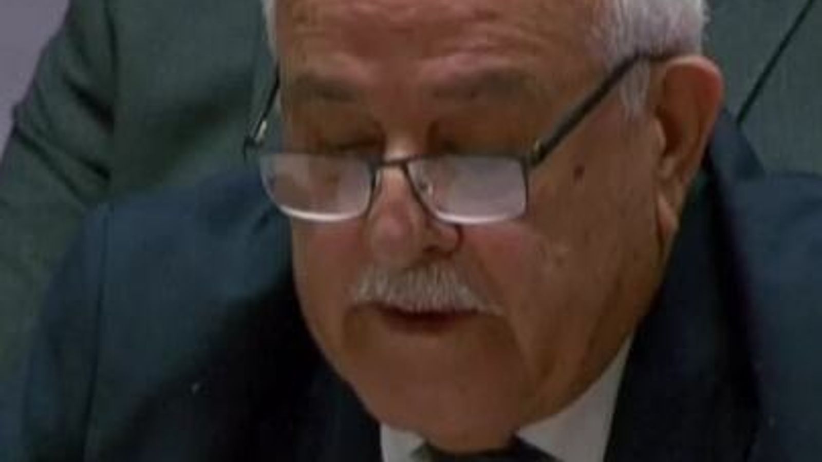 Palestinian ambassador Riyad Mansour and Israeli ambassador Danny Danon ...