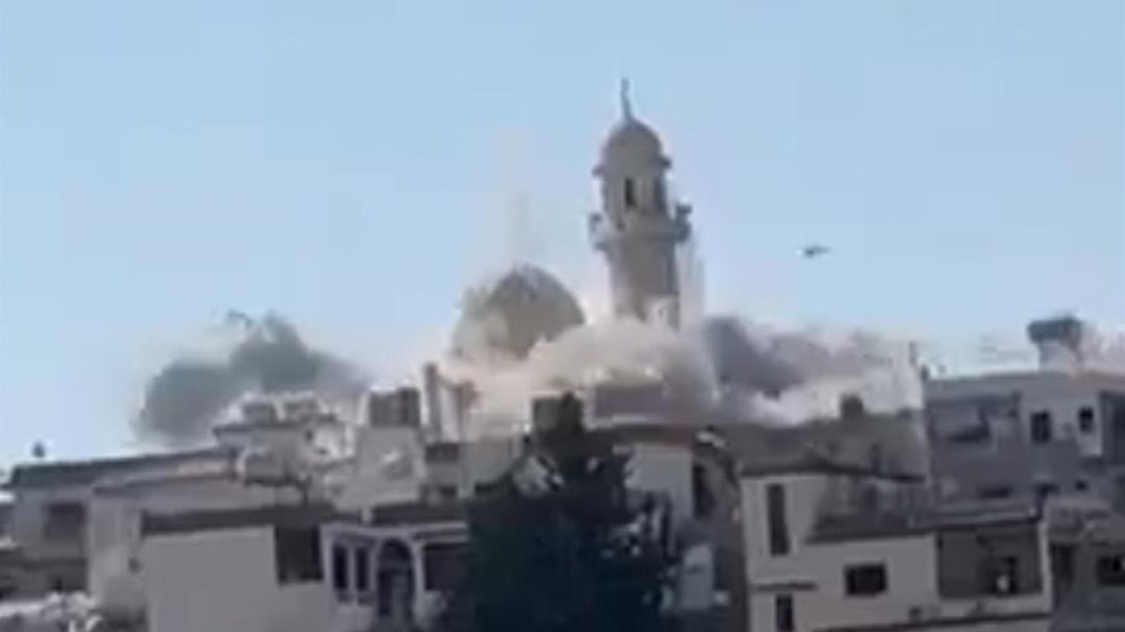 Watch: Moment mosque gets destroyed by strike in southern Lebanon ...