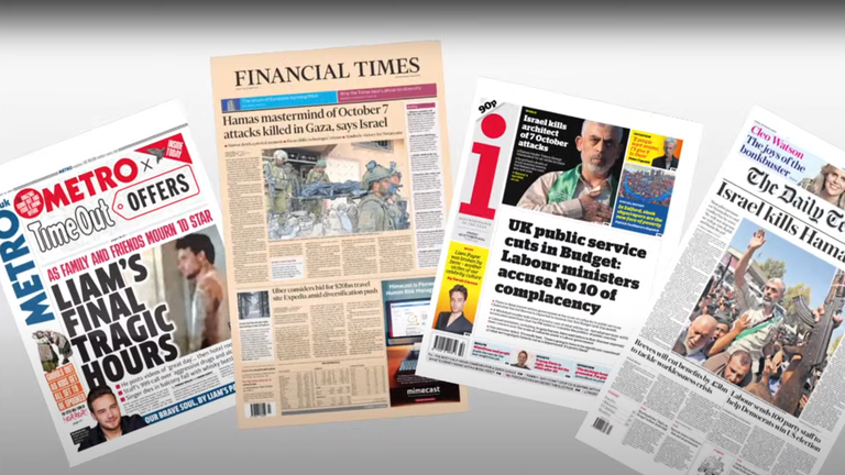 Friday's national newspaper front pages | UK News | Sky News