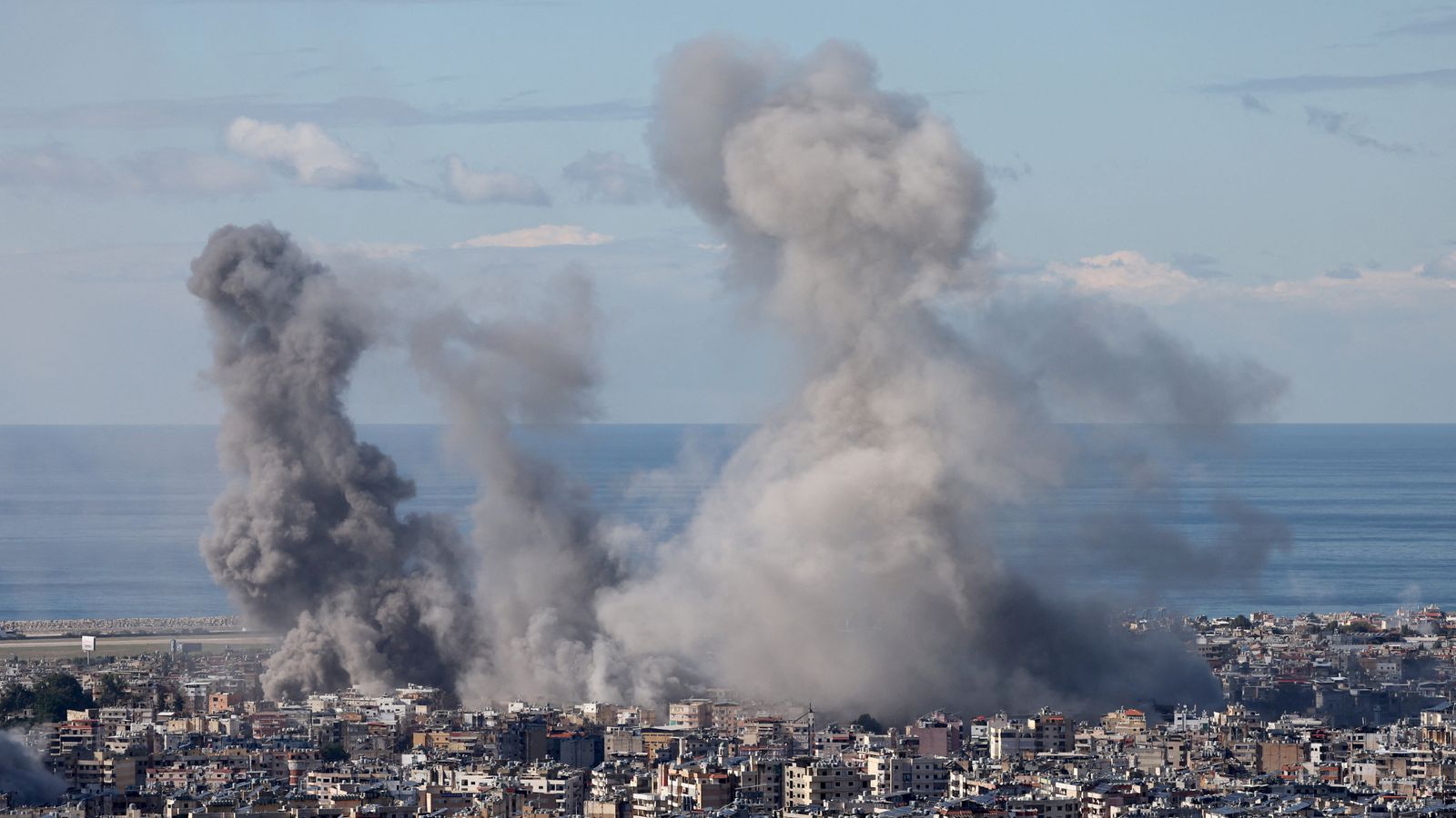 Lebanon: Several large explosions shake Beirut | World News | Sky News