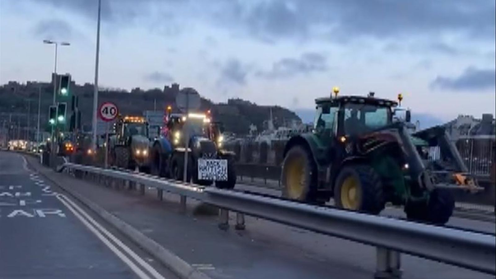 Farmers protest: Farmers drive tractors in Dover in protest against tax ...