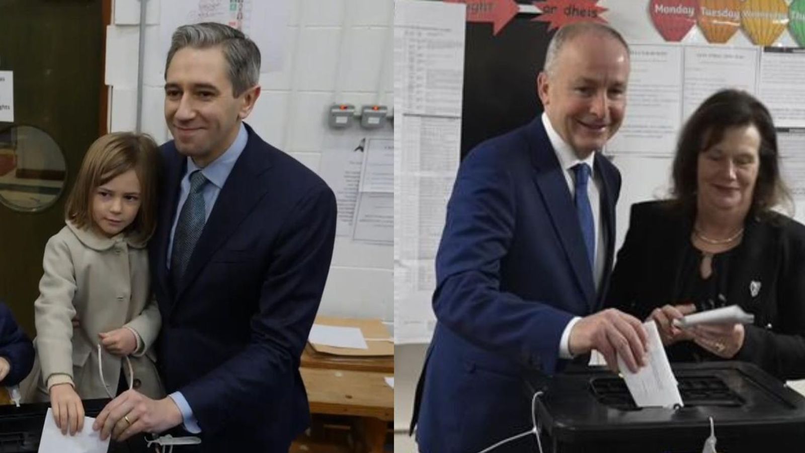 Fine Gael leader Simon Harris and Fianna Fail leader Micheal Martin ... Fine Gael leader Simon Harris and Fianna Fail leader Micheal Martin ...