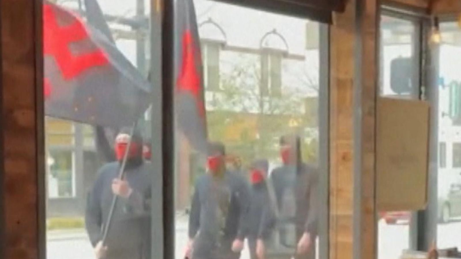 Neo-Nazis wave swastika flags on march in Columbus, Ohio | US News | Sky News