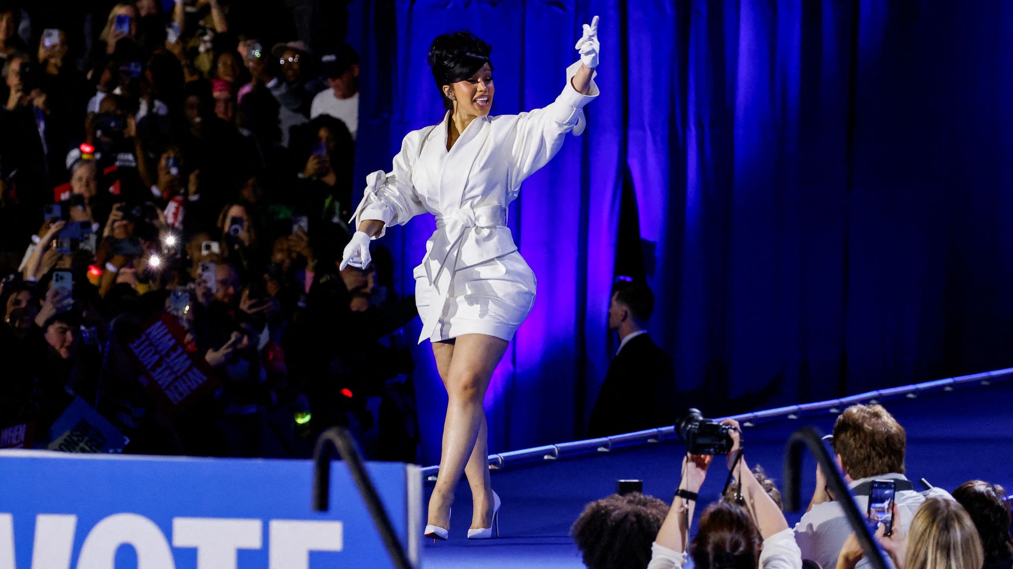 Cardi B 'wasn't going to vote' until Harris entered race - as National ...