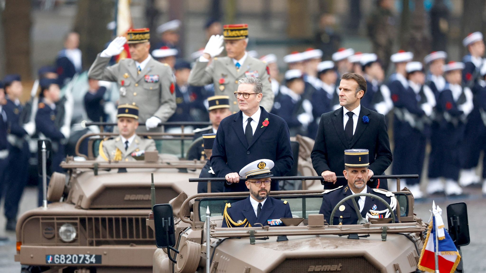 Sir Keir Starmer joins Macron on Armistice Day in Paris | World News ...