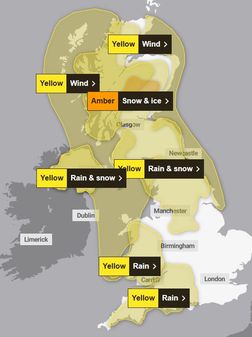 Storm Bert: Second named storm of season to bring snow, rain and 70mph ...