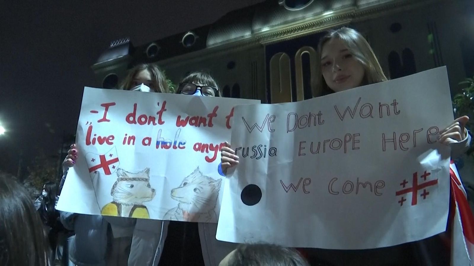 Mass protests continue outside Georgian parliament building in Tbilisi ...