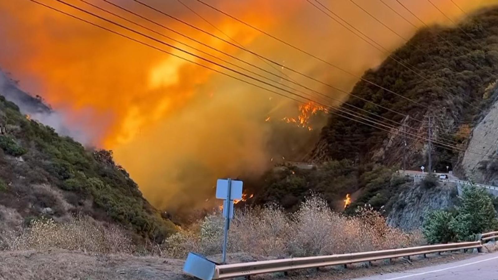 Fast-moving wildfire rips through Malibu in California | US News | Sky News