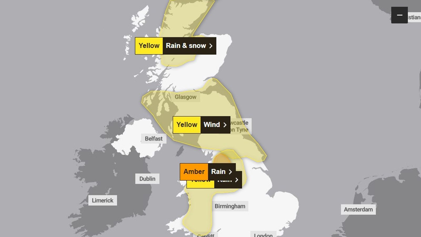 UK weather: Fresh amber warning for rain into New Year's Day as wind ...