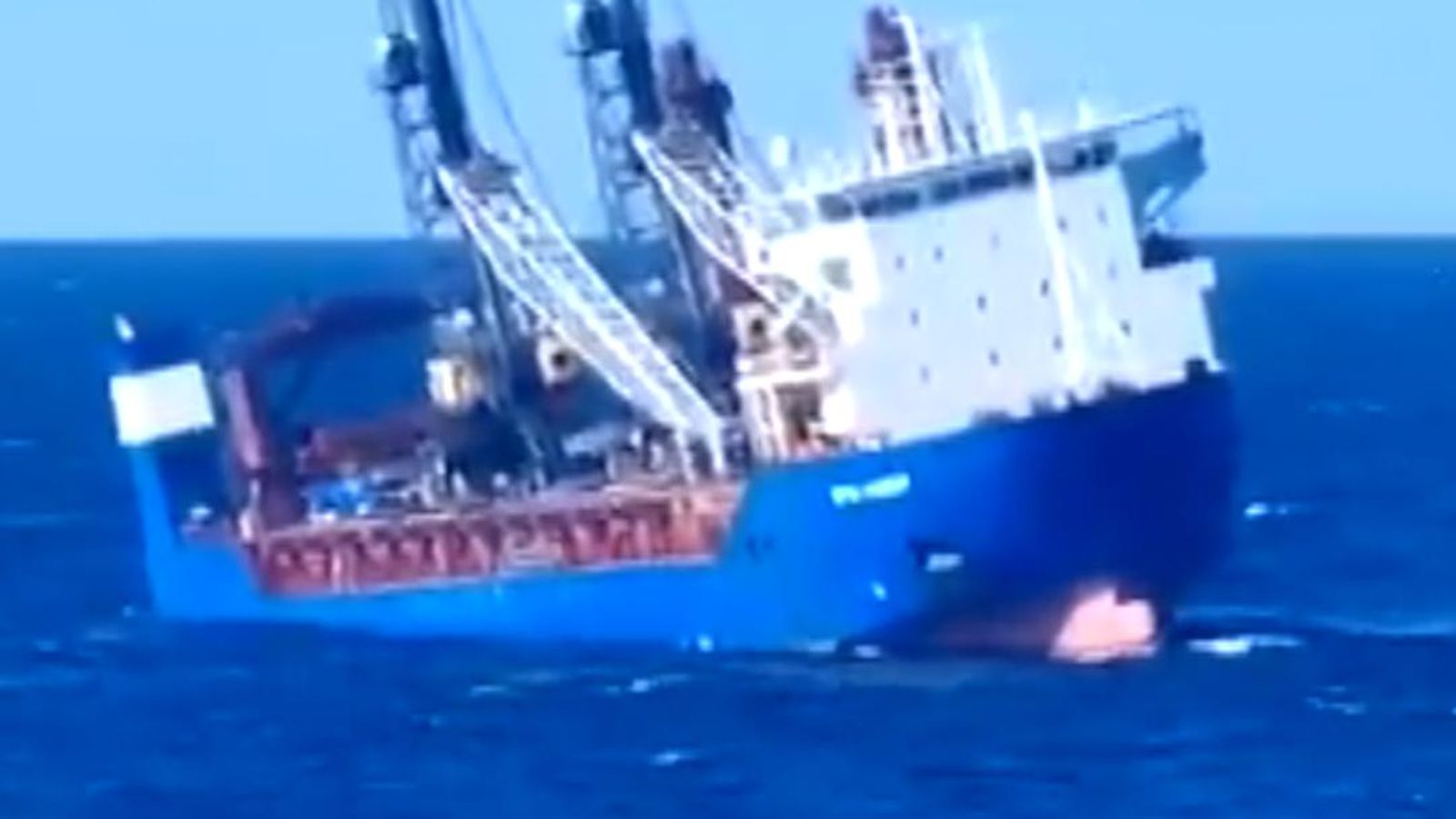 Russian Cargo Ship Ursa Major Tilts Before Sinking In Mediterranean Russian Cargo Ship Ursa Major Tilts Before Sinking In Mediterranean