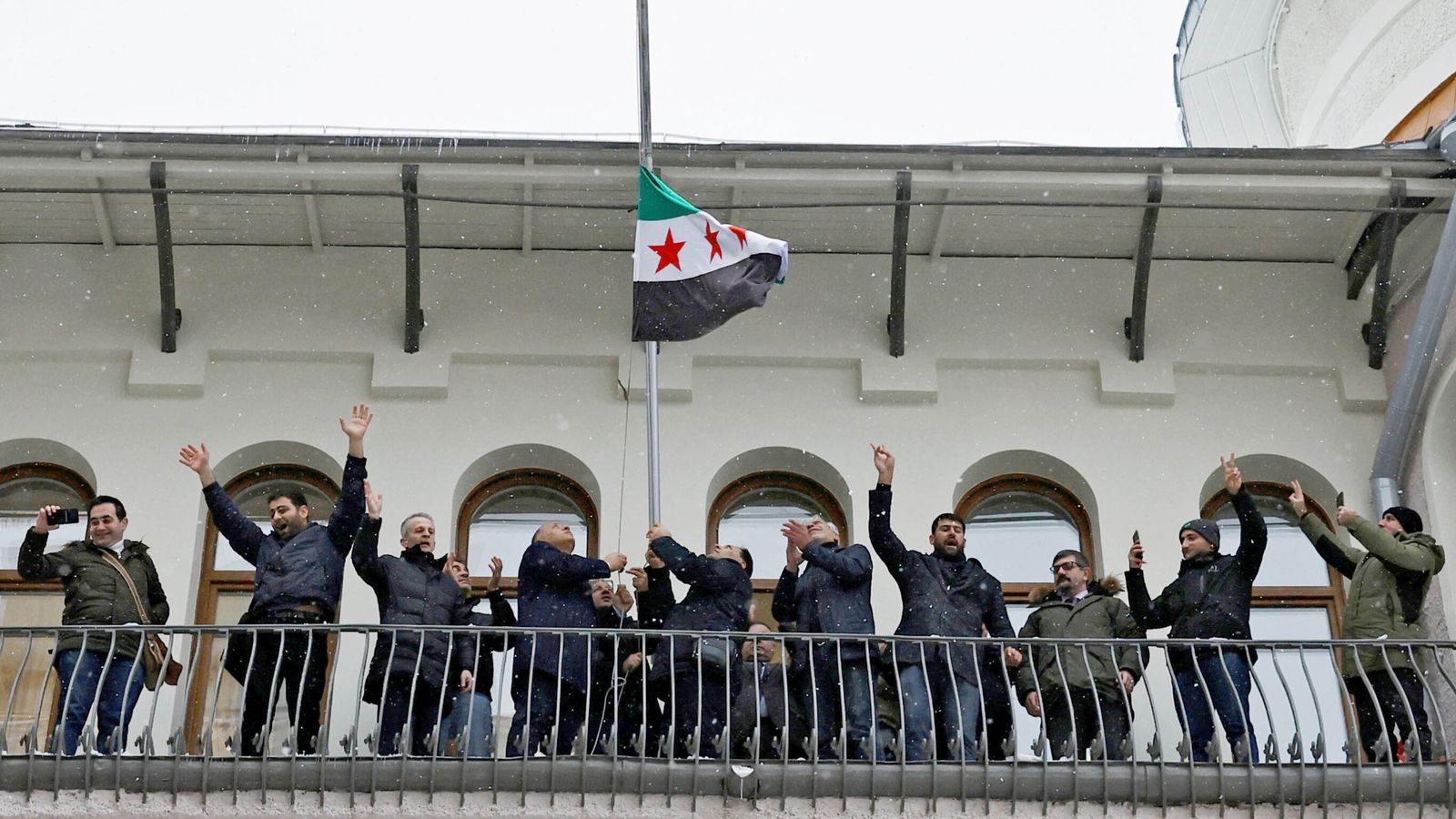 Syrian opposition flag raised at country's embassy in Moscow | World ...
