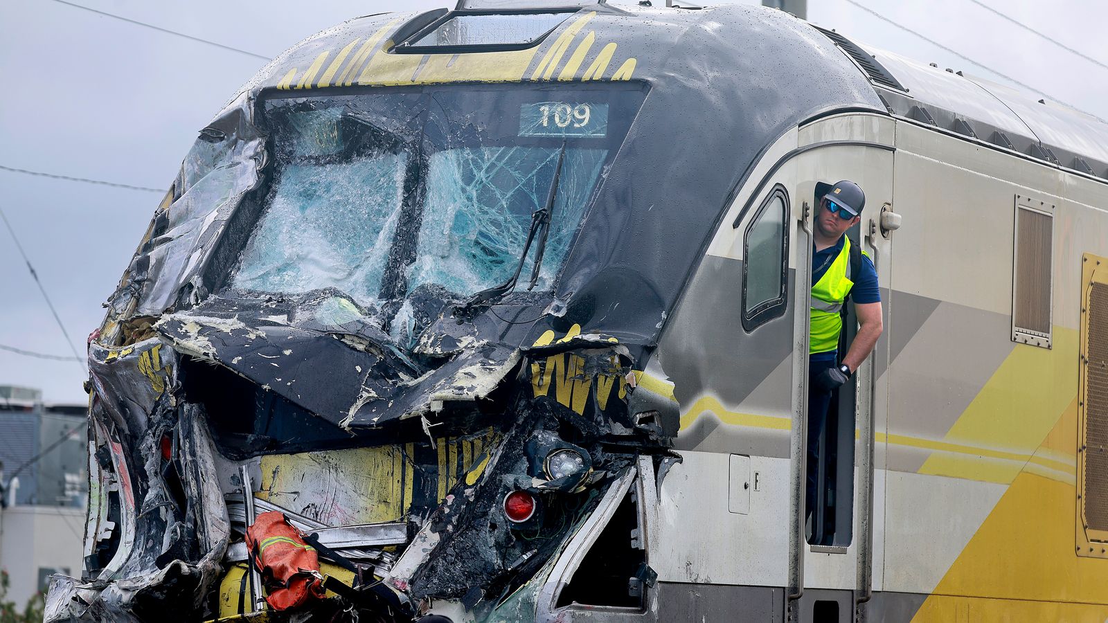 15 people injured as train smashes into fire truck in Florida | US News | Sky News