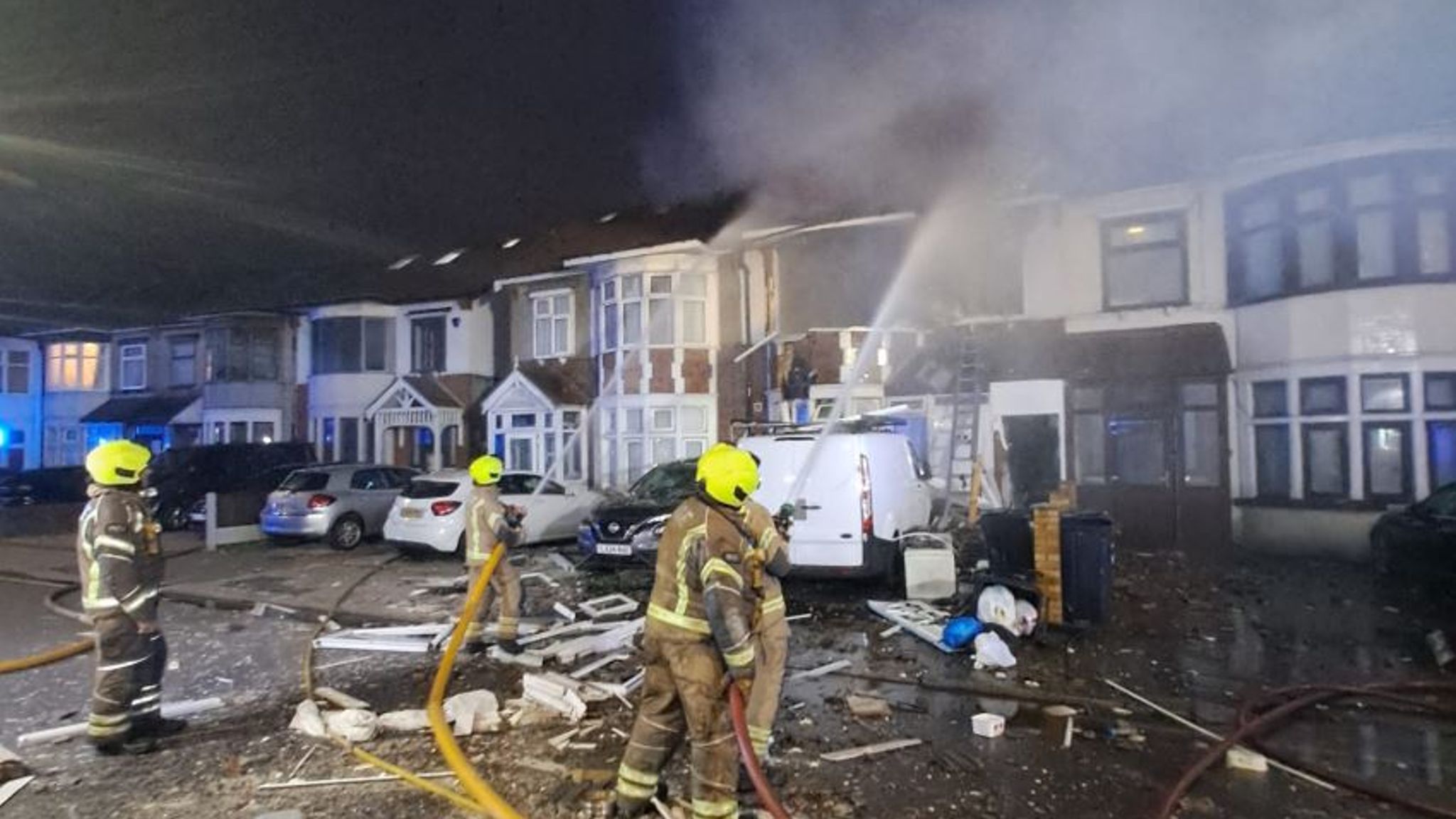 Two people taken to hospital after Ilford house wrecked by explosion ...