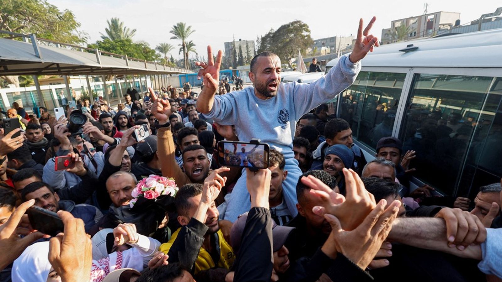 200 Palestinian prisoners released by Israel | News UK Video News | Sky News