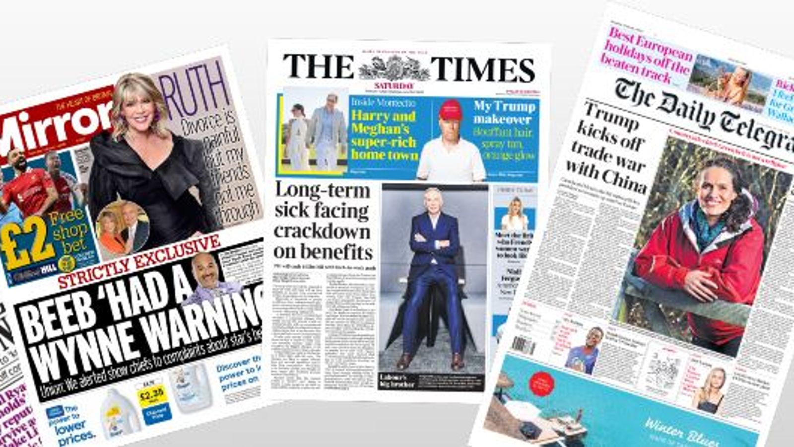 Saturday's national newspaper front pages | UK News | Sky News