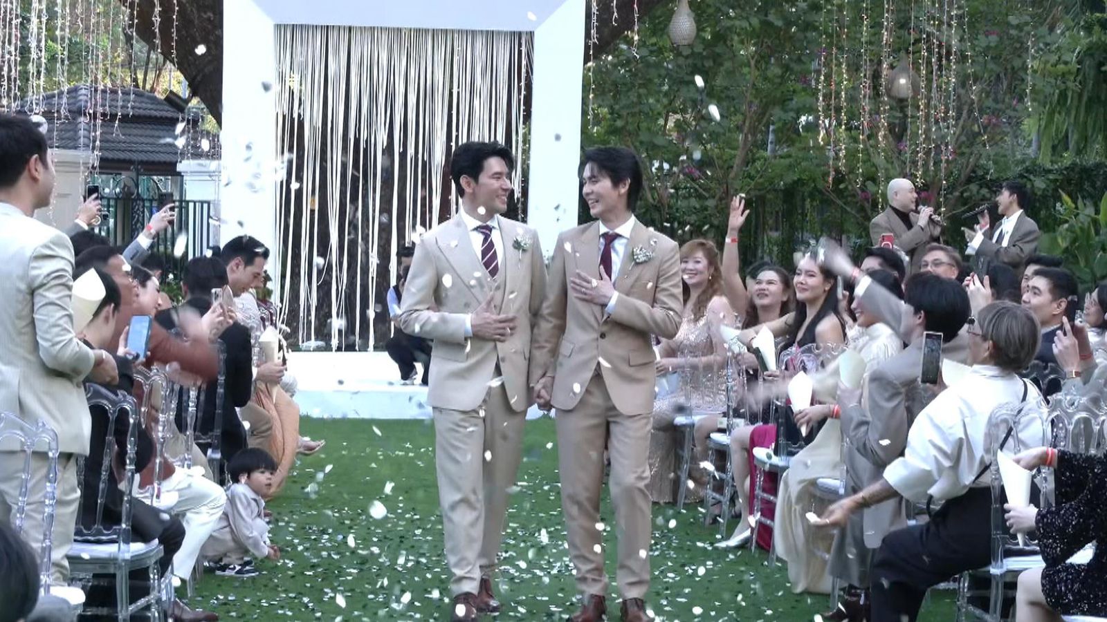 Gay couple in Thailand legally marry after new law comes into effect | World News | Sky News
