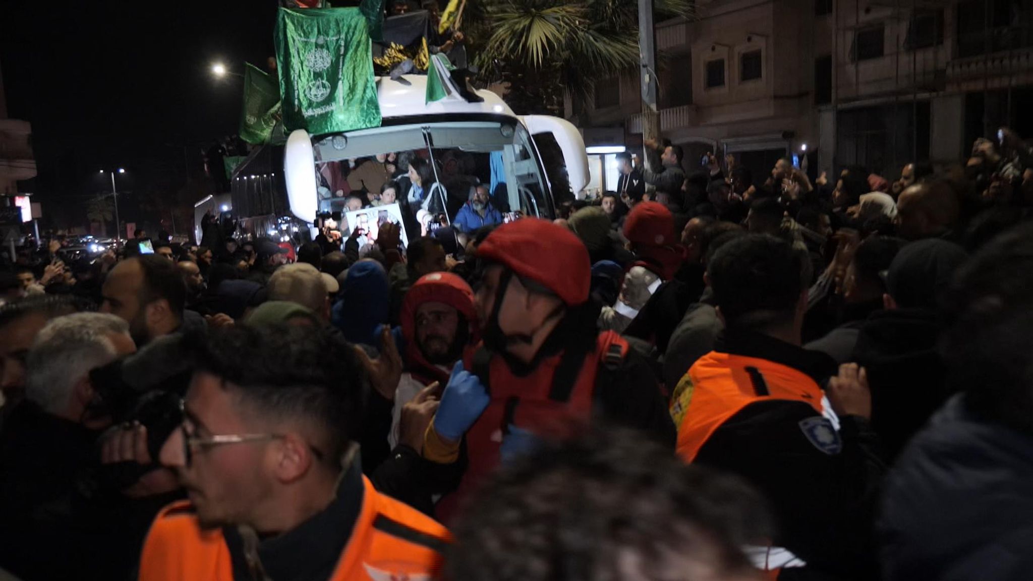 The release of prisoners sparked scenes of joy in the West Bank ...