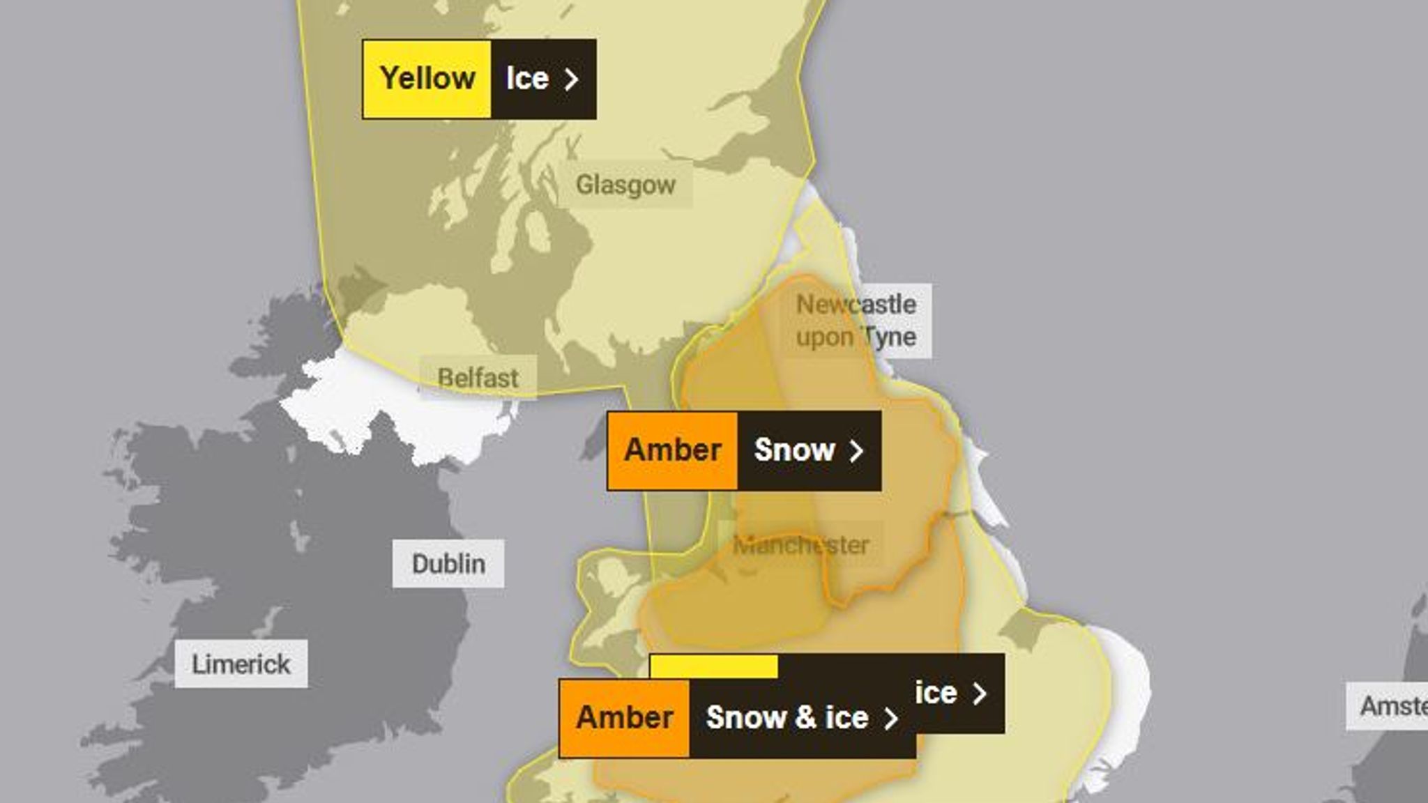 UK weather: Warnings for snow and freezing rain across the UK this ...