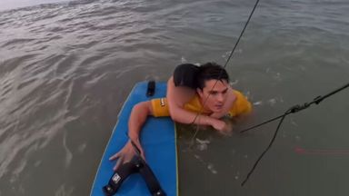 Olympic kitesurfer Bruno Lobo rescues drowning woman | World News | Sky ...