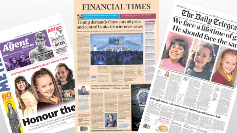 Press Preview: Friday's front pages | News UK Video News | Sky News