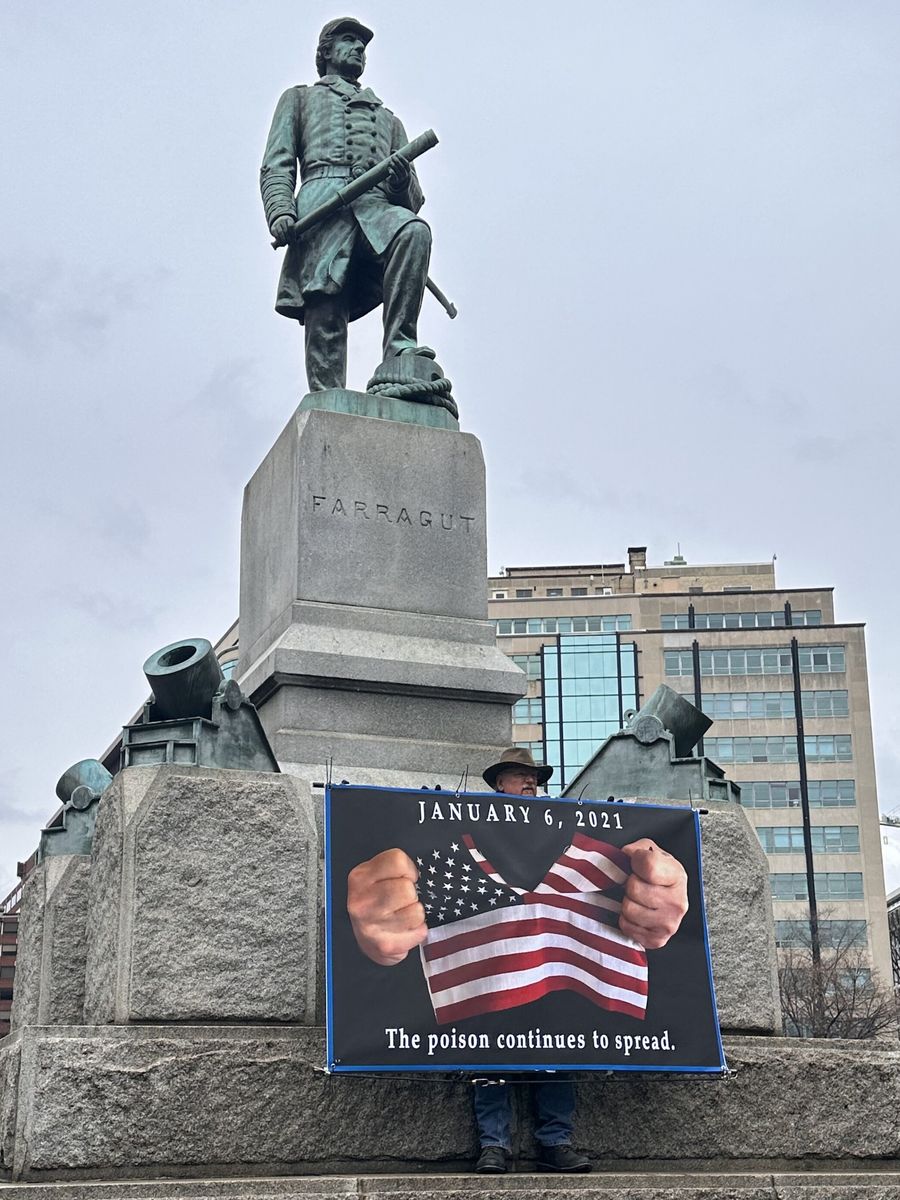Thousands march in Washington DC as Trump heads back to capital for ...