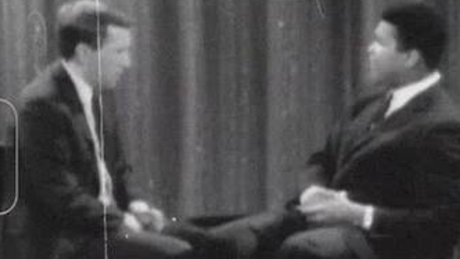 David Frost's son watches back at his father's heated interview with ...