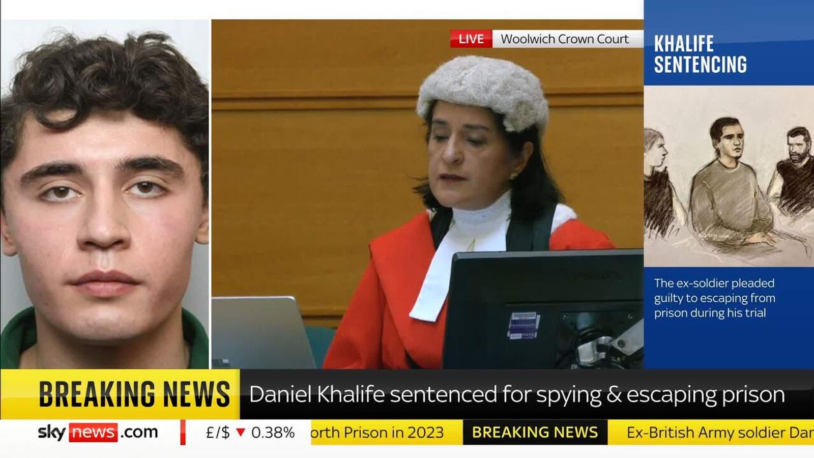 Watch Iran spy Daniel Khalife get jail sentence | UK News | Sky News